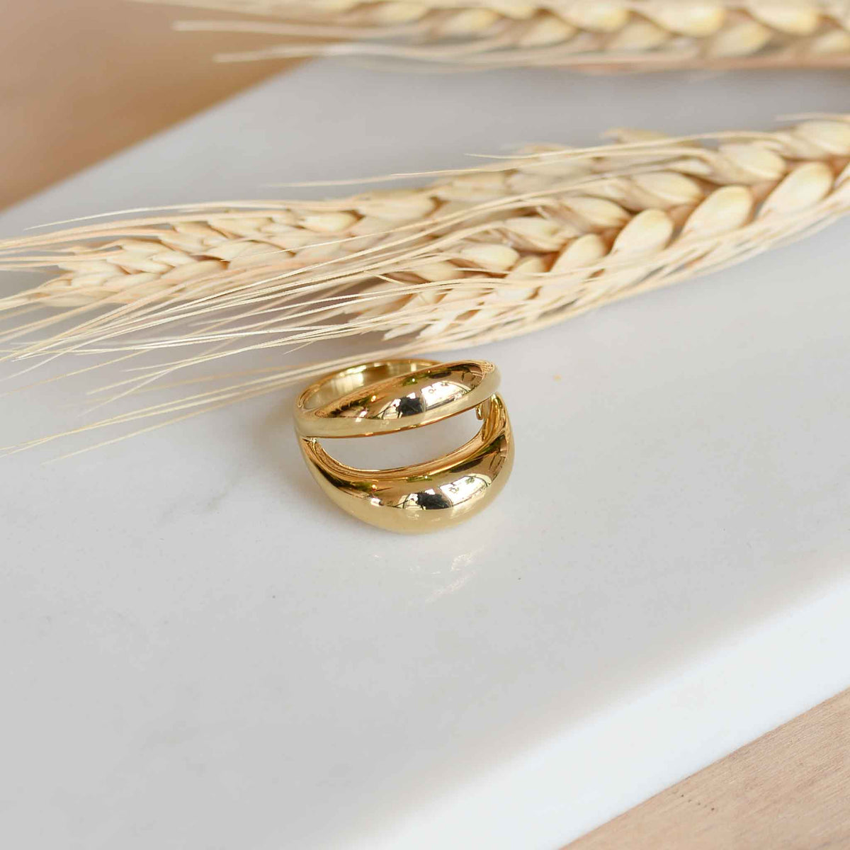 Pilgrim Reconnect Chunky Statement Ring in Gold – Mon Pote