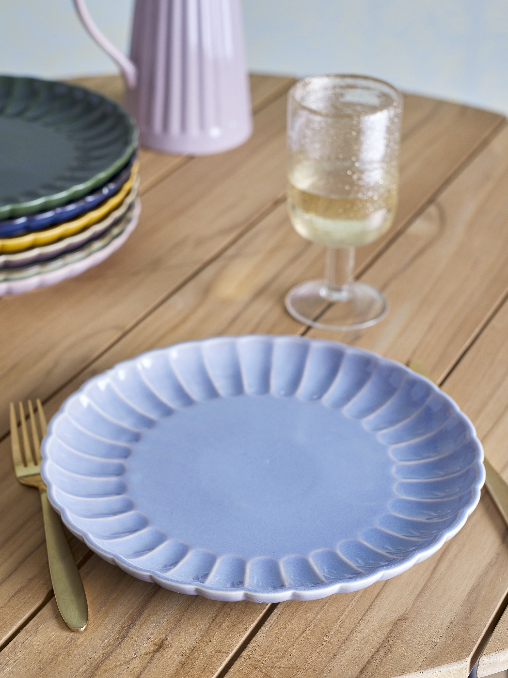 Scalloped Dinner Plate 27cm / Blue – Mon Pote