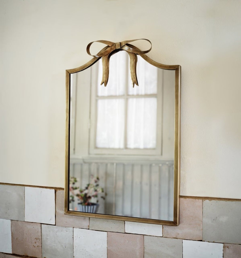 Antique Brass Bow Mirror – Mon Pote