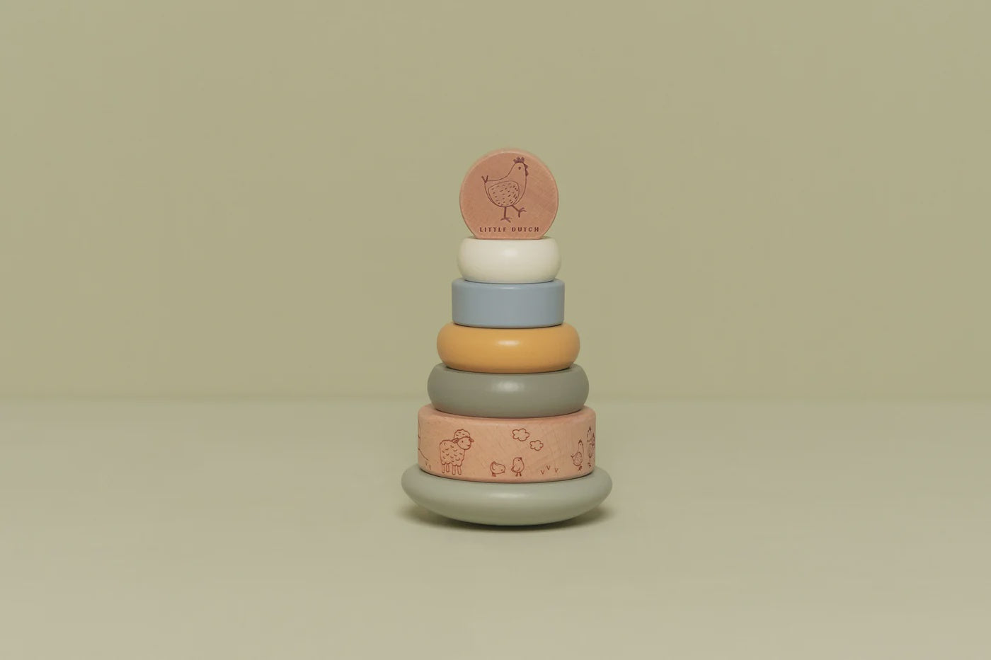 Rocking Ring Wooden Stacking Toy / Little Farm – Mon Pote