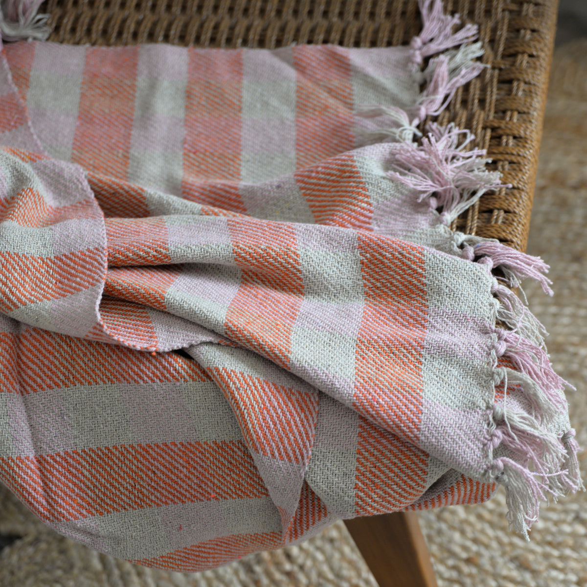 Striped Throw / Pink Orange – Mon Pote