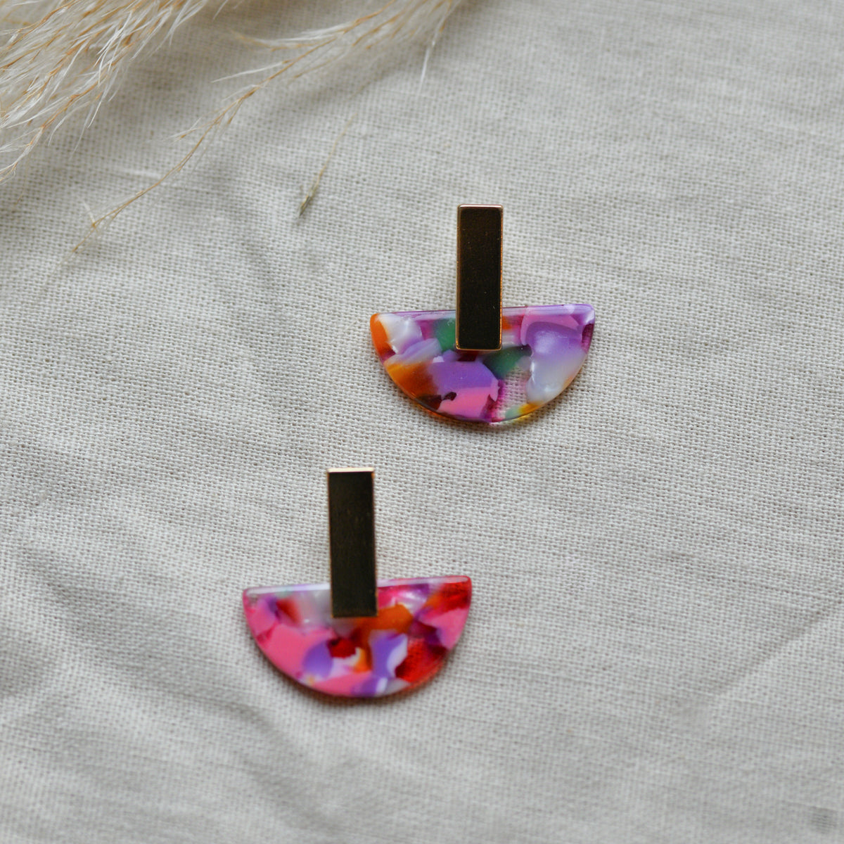 New Erica Half Disc Earrings / Various Colours – Mon Pote
