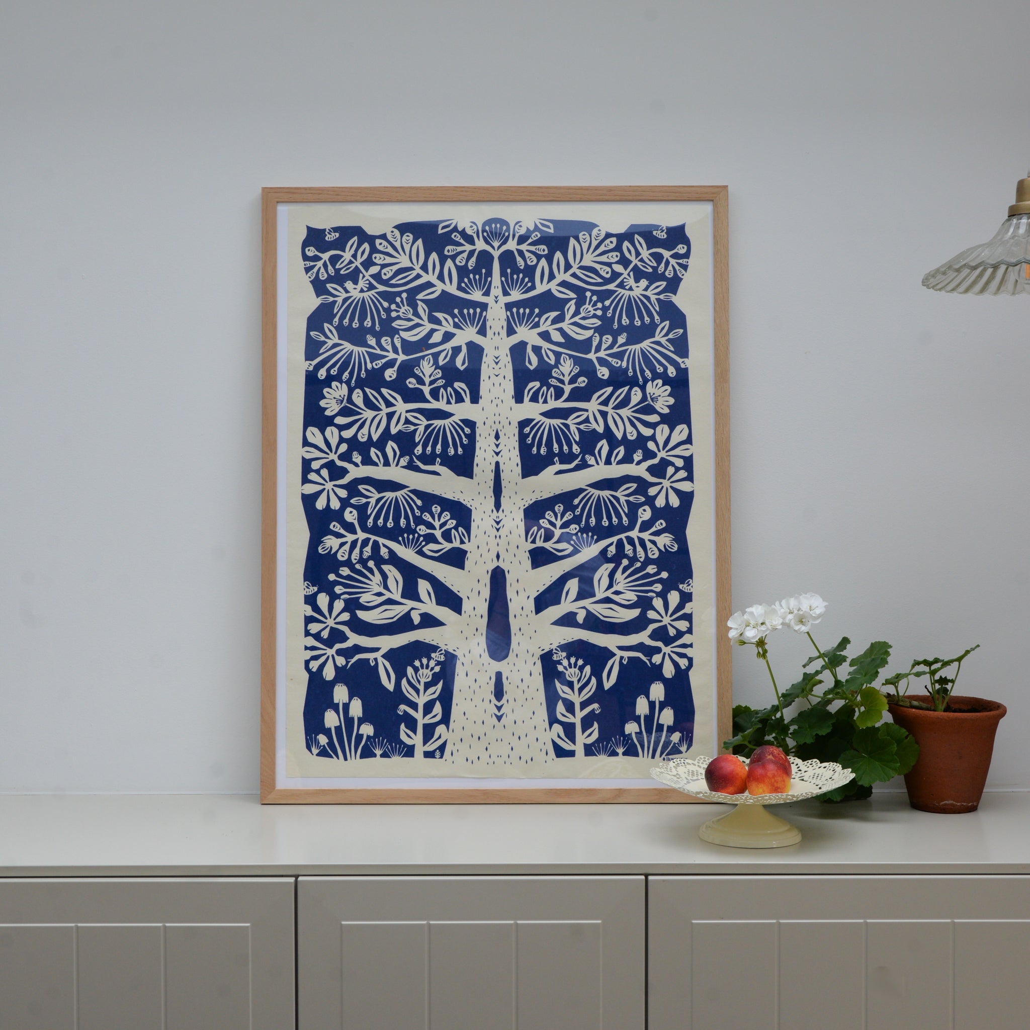 Paper Cut Tree Poster Indigo – Mon Pote