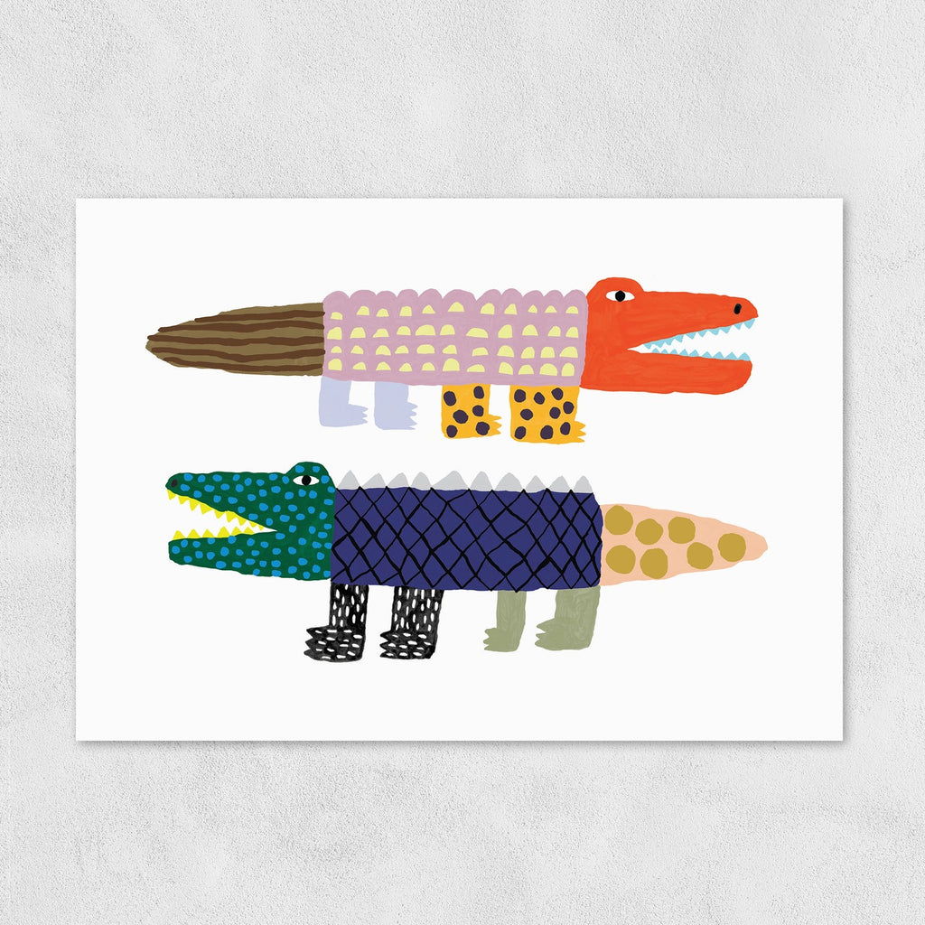 Crocodile and Aligator Print A3 – Mon Pote