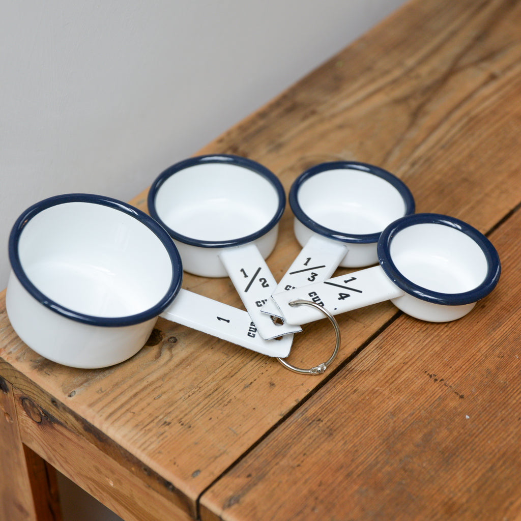 White Enamel Kitchen Measuring Cups Set – Mon Pote