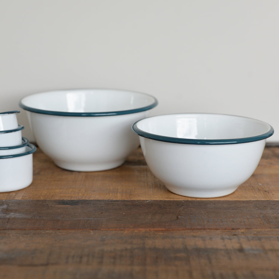 White Enamel Mixing Bowl / Sizes – Mon Pote