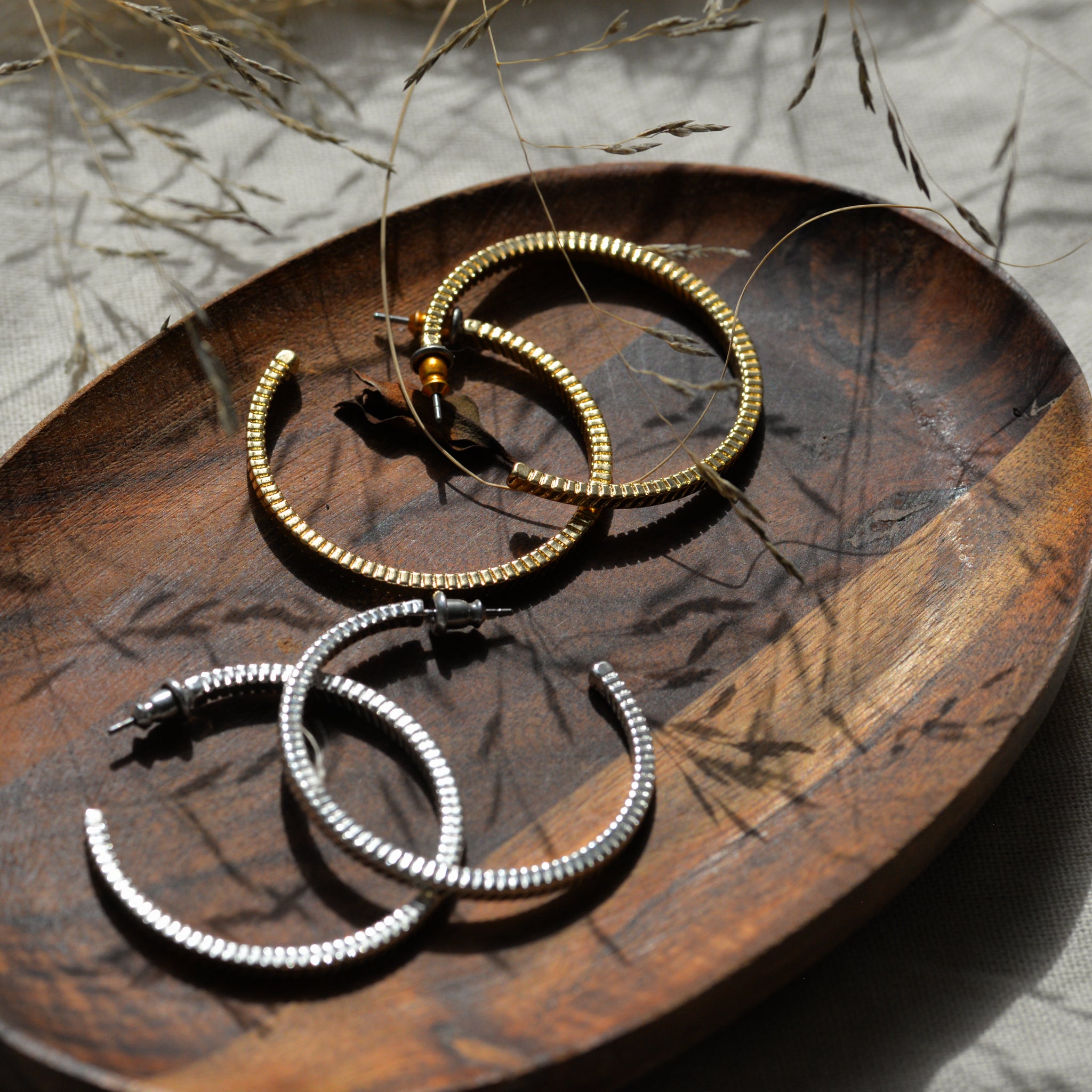 Lidia Recycled Hoops / Gold and Silver – Mon Pote