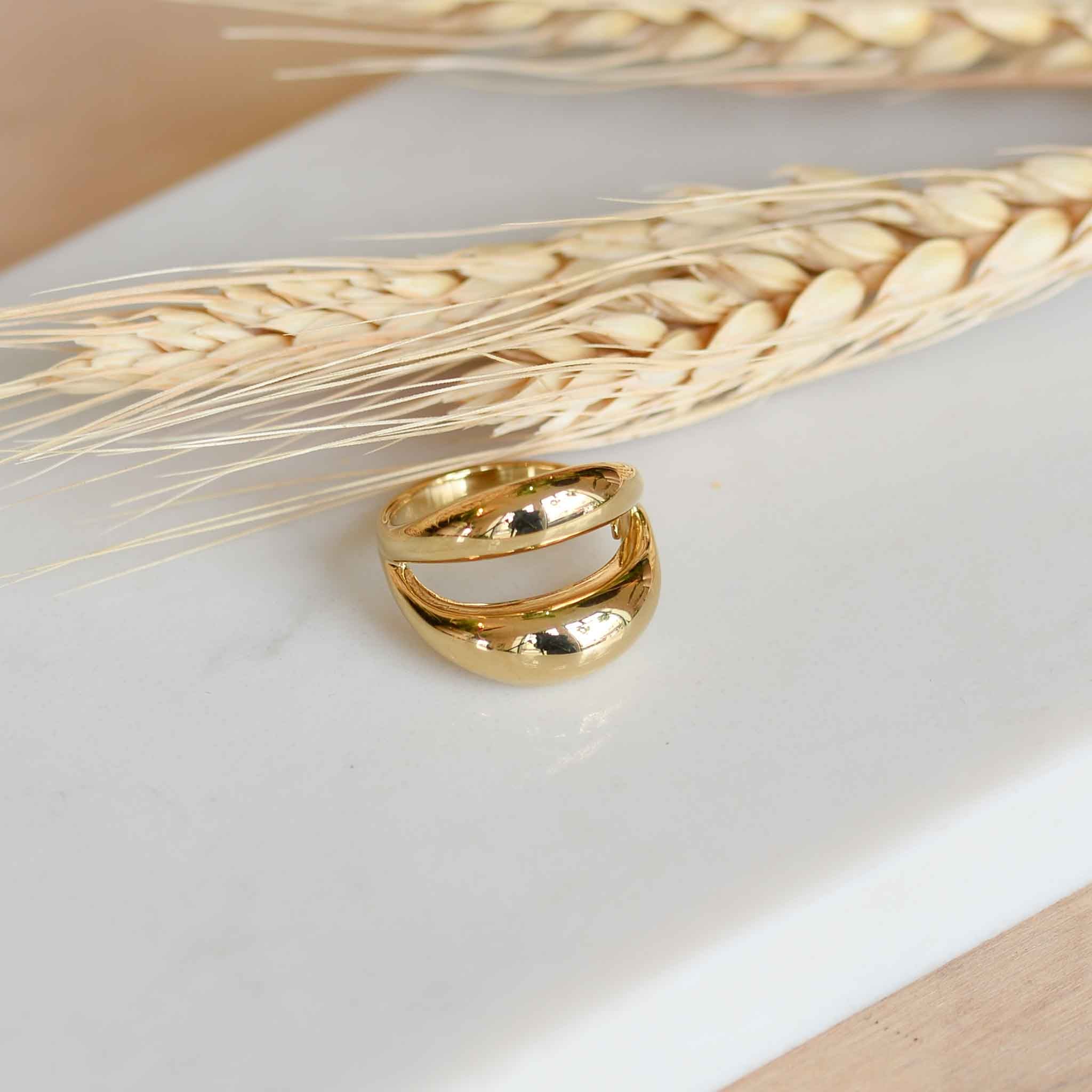 Pilgrim Reconnect Chunky Statement Ring in Gold – Mon Pote